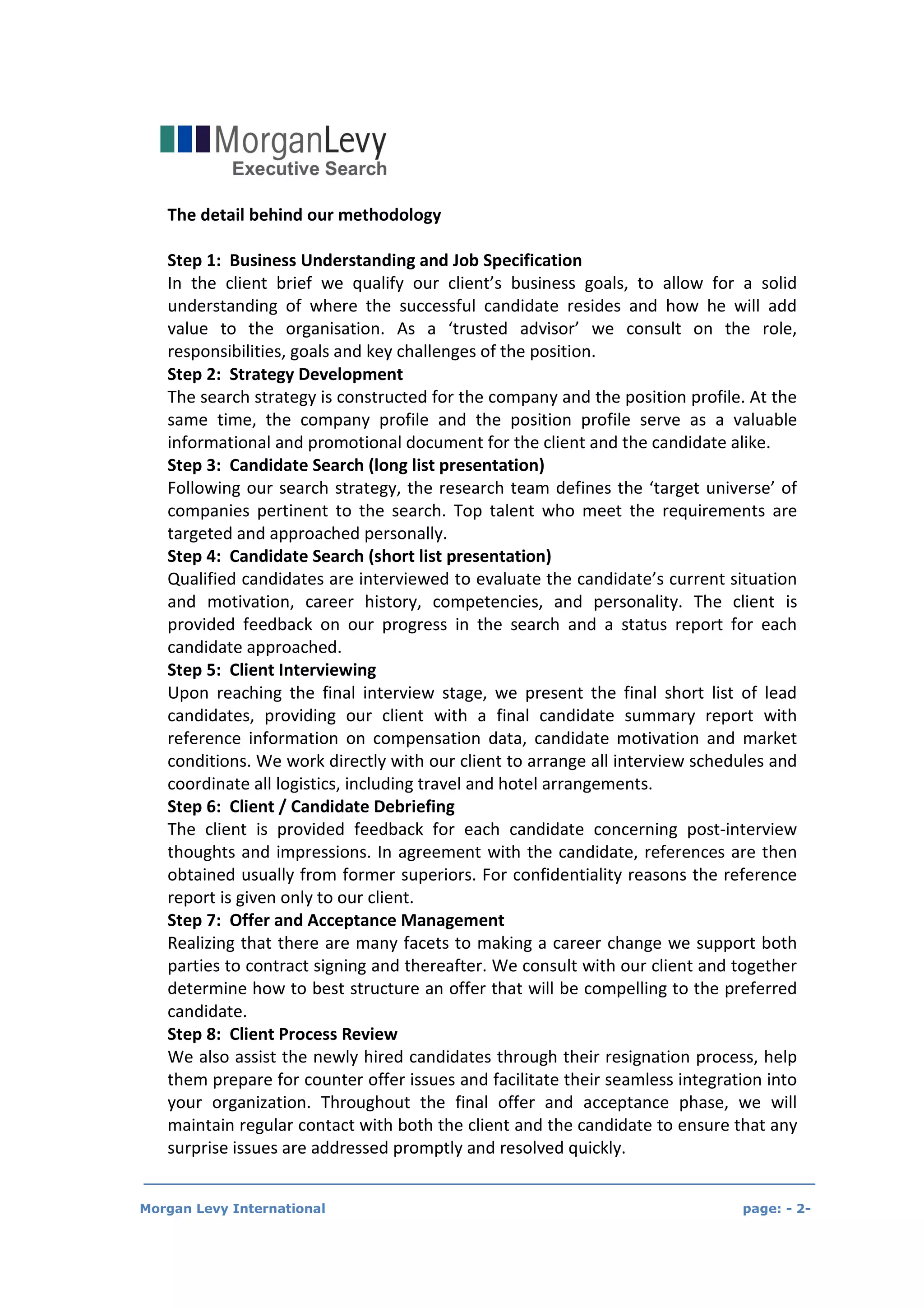 Morgan Levy International Overview | PDF