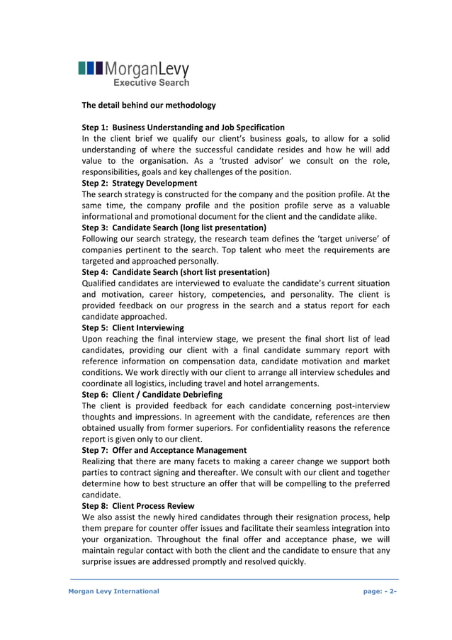 Morgan Levy International Overview | PDF