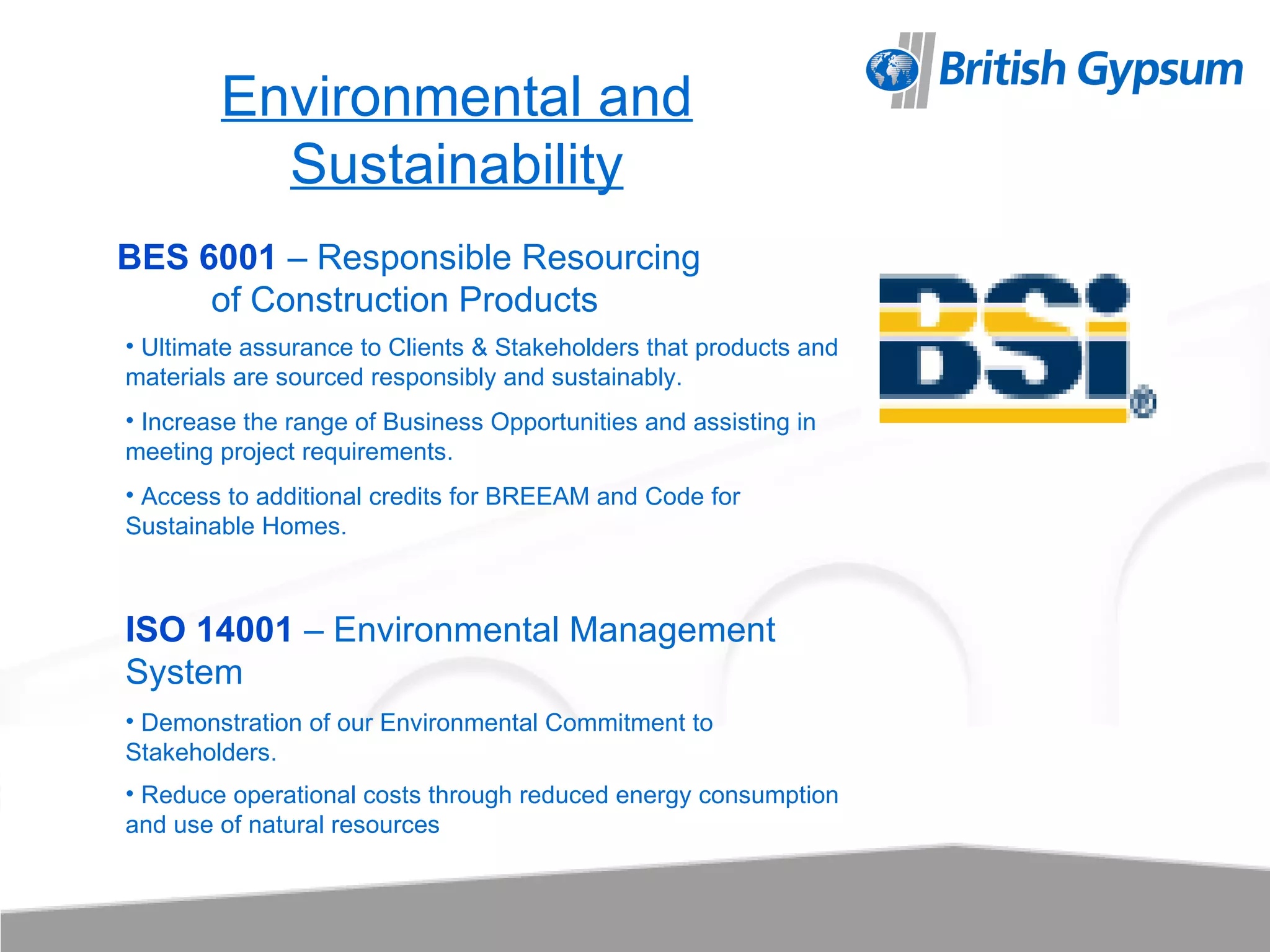 British Gypsum Sustainability Presentation | PPT