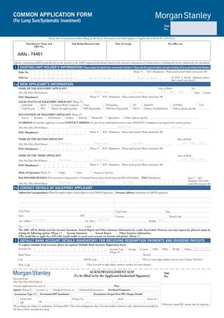 Morgan stanley mutual fund common application form with kim | PDF