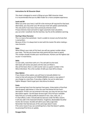 Morg Char Sheet | XLS