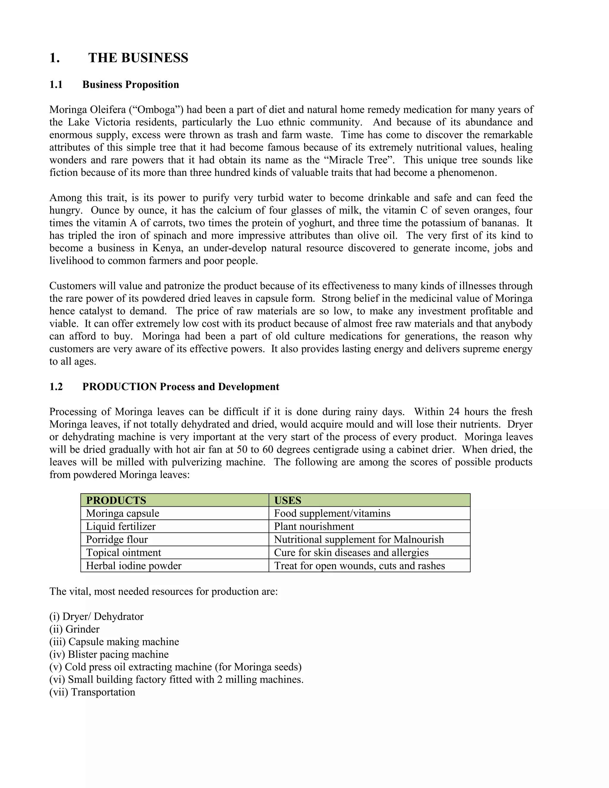 Moringa business-plan | PDF