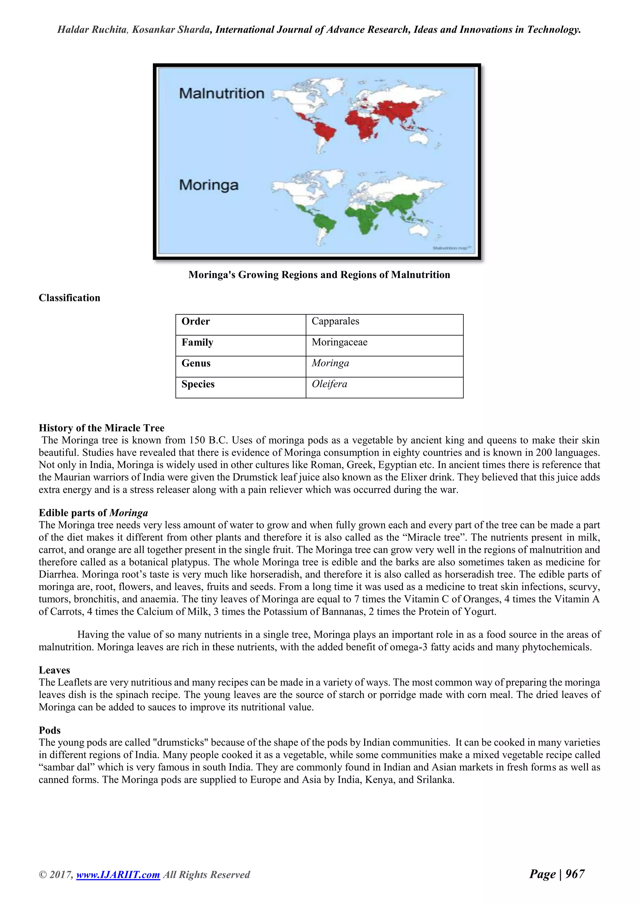 Moringa oliefera the miracle tree | PDF
