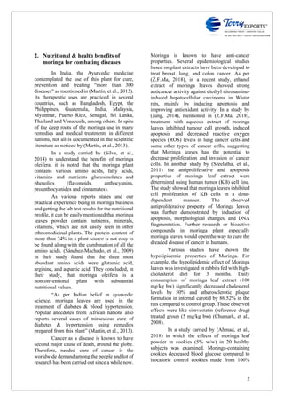 Moringa research paper | PDF | Herbs and Supplements | Alternative Medicine