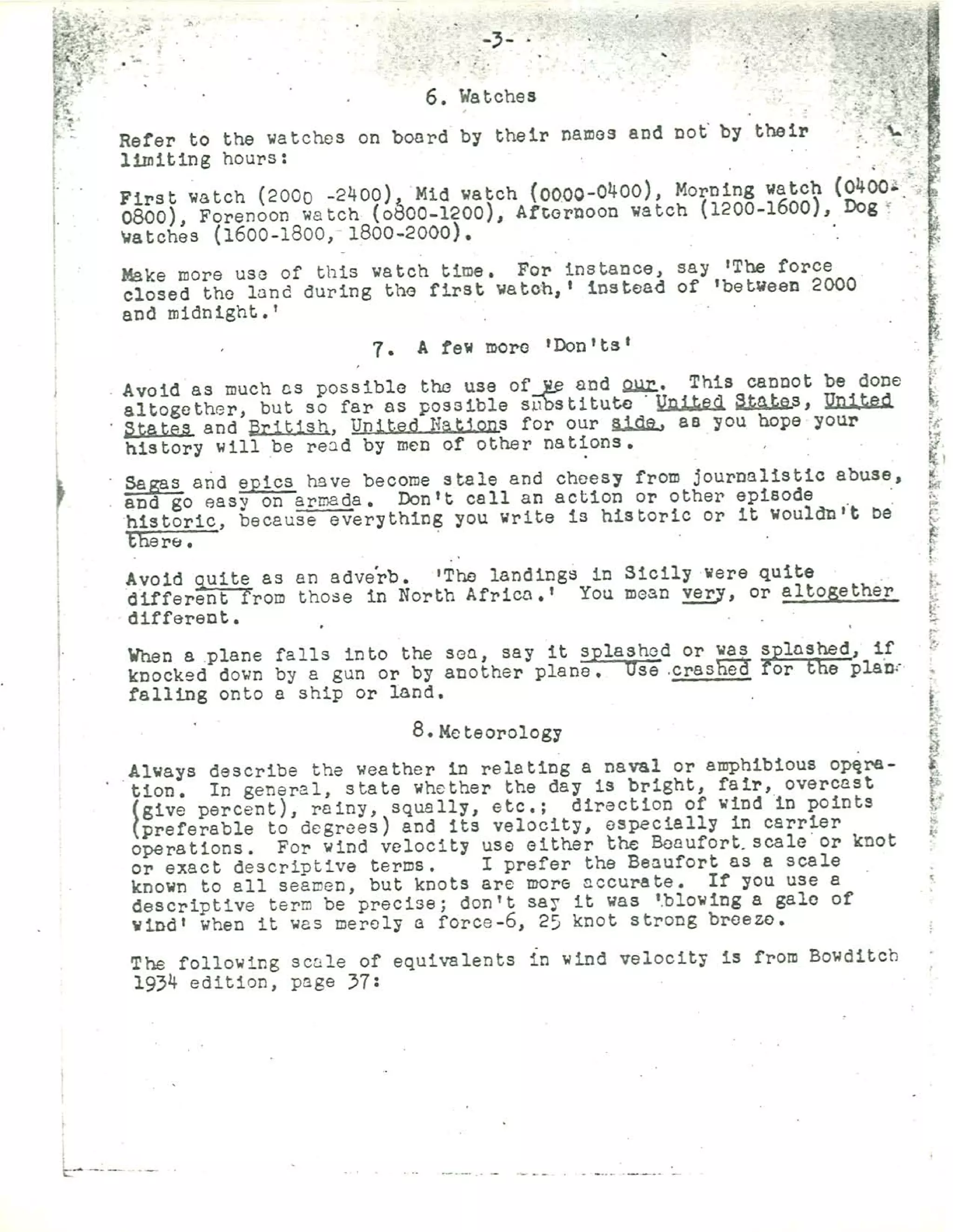 Samuel Eliot Morison's notes on writing naval english | PDF