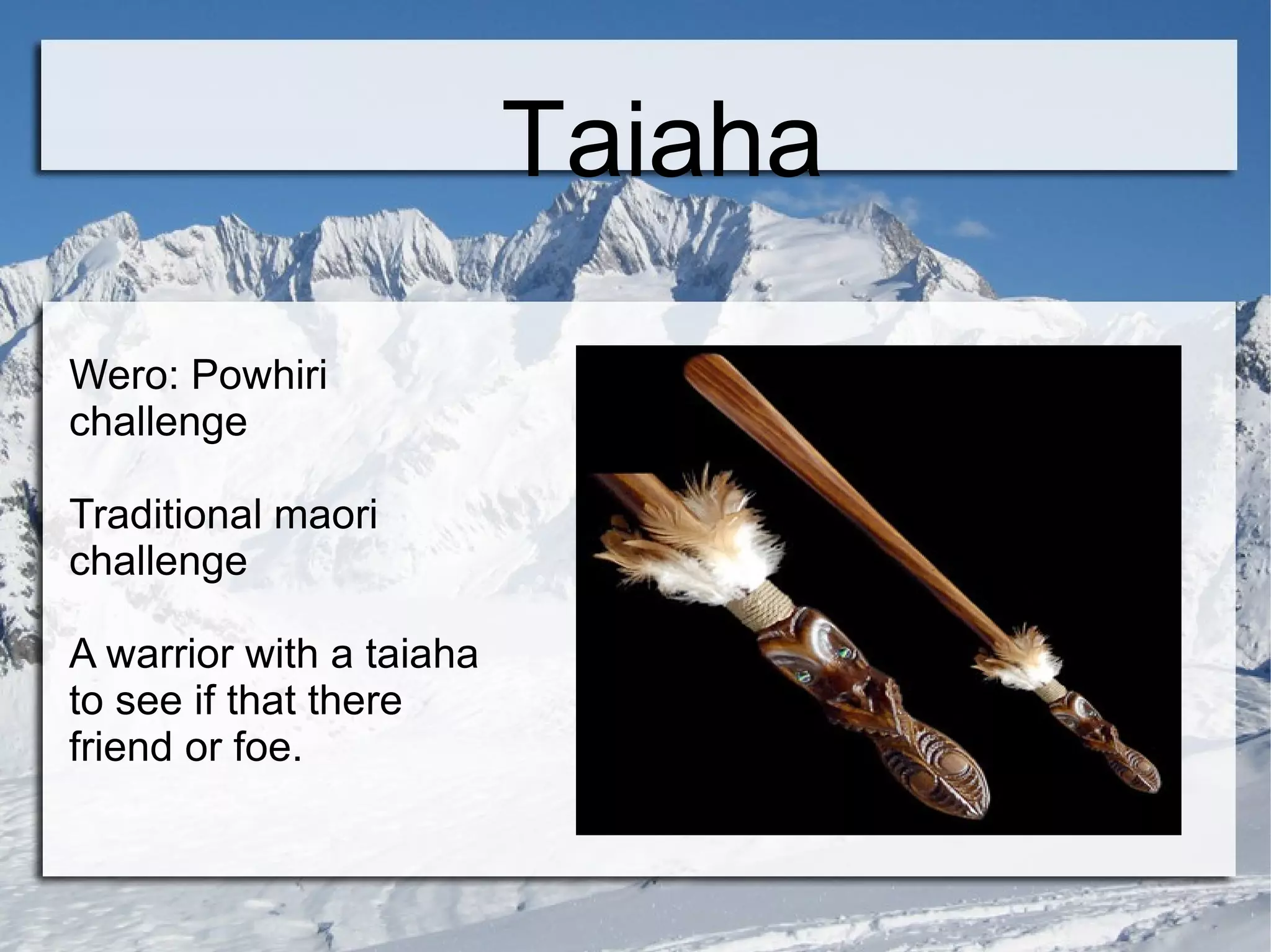 MāOri Weapons J+T | ODP | Arms & Ammunition | Sensitive Topics