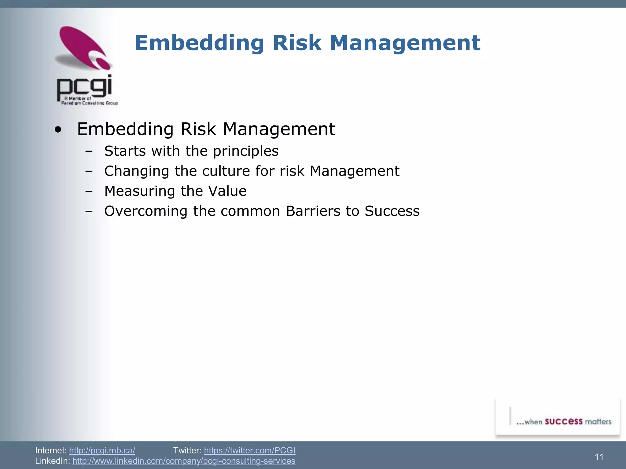 M_o_R Management of Risk Overview Paradigm Consulting Group (PCGI) | PDF