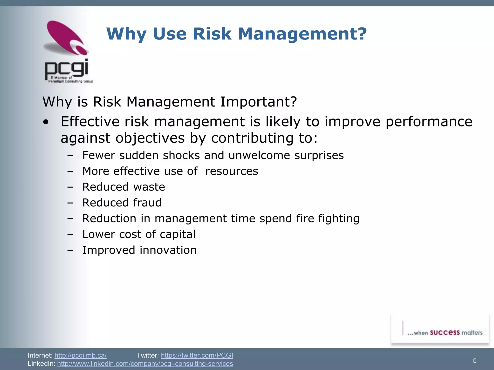 M_o_R Management of Risk Overview Paradigm Consulting Group (PCGI) | PDF