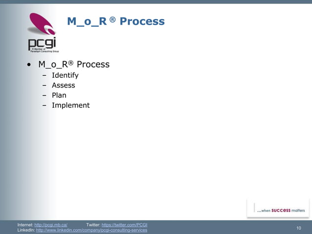 M_o_R Management of Risk Overview Paradigm Consulting Group (PCGI ...