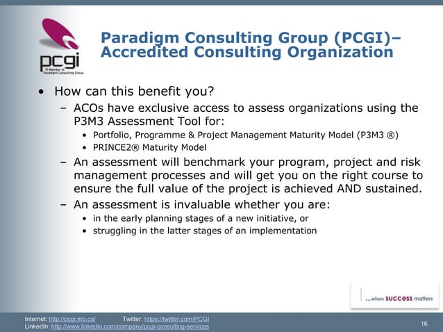 M_o_R Management of Risk Overview Paradigm Consulting Group (PCGI ...