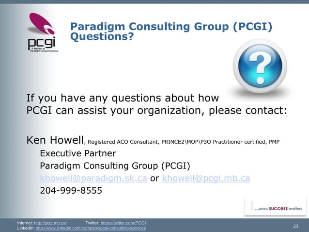 M_o_R Management of Risk Overview Paradigm Consulting Group (PCGI ...