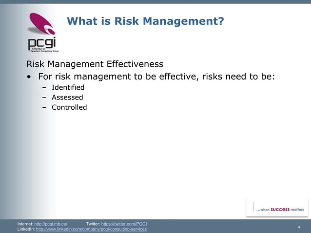 M_o_R Management of Risk Overview Paradigm Consulting Group (PCGI ...