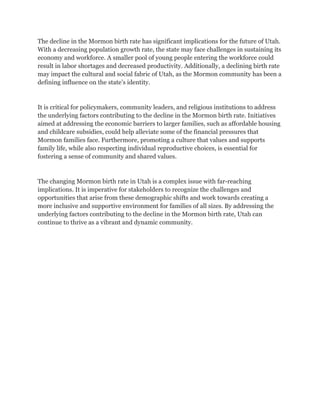 Concerning birth rate of Mormons in Utah | PDF