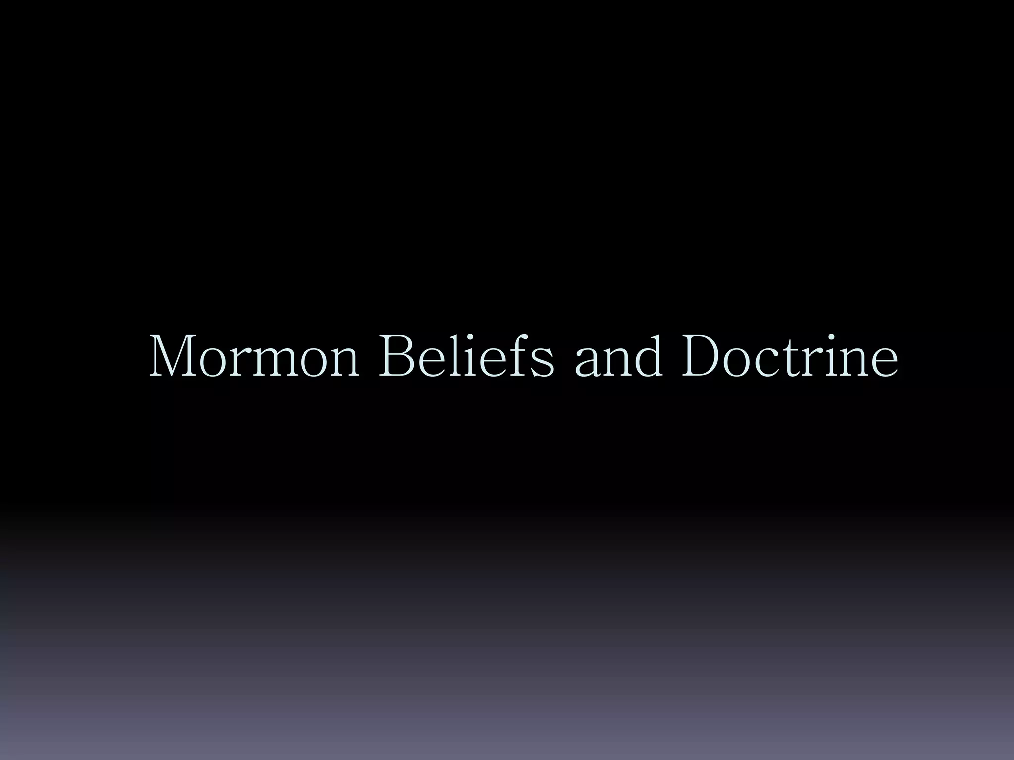 Meet the Mormons | PPTX