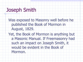 Mormons, Temples, And Masonry | PPT