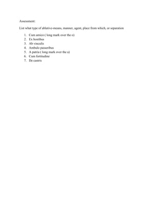 Ablative Worksheet 1st block | PDF