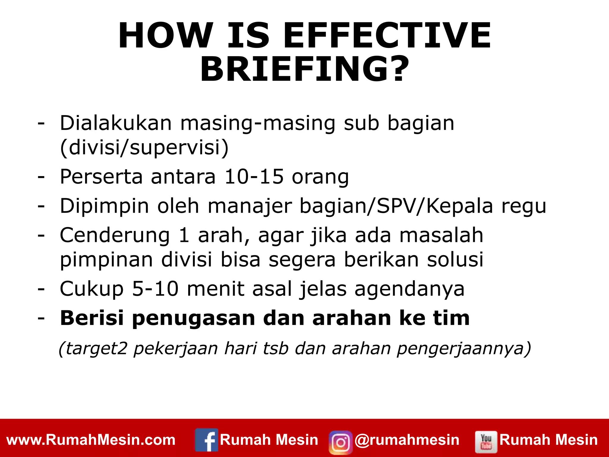 Morning briefing yang efektif | PPTX