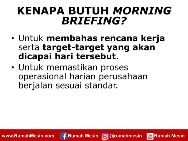 Morning briefing yang efektif | PPTX