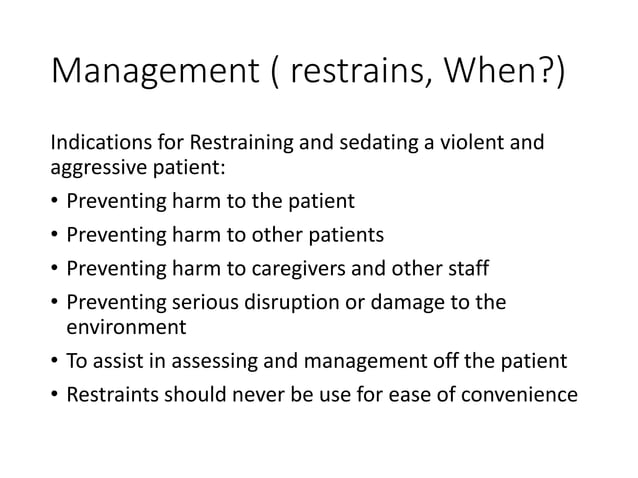 Approach to a patients with Acute Behavioural Disturbance in Emergency ...
