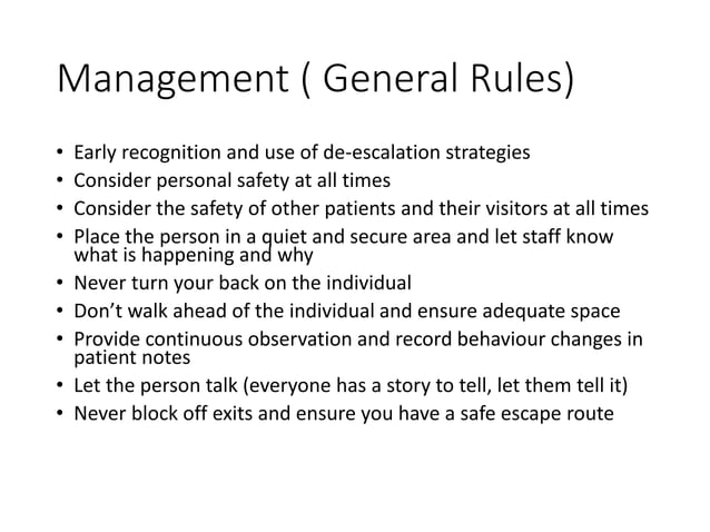 Approach to a patients with Acute Behavioural Disturbance in Emergency ...
