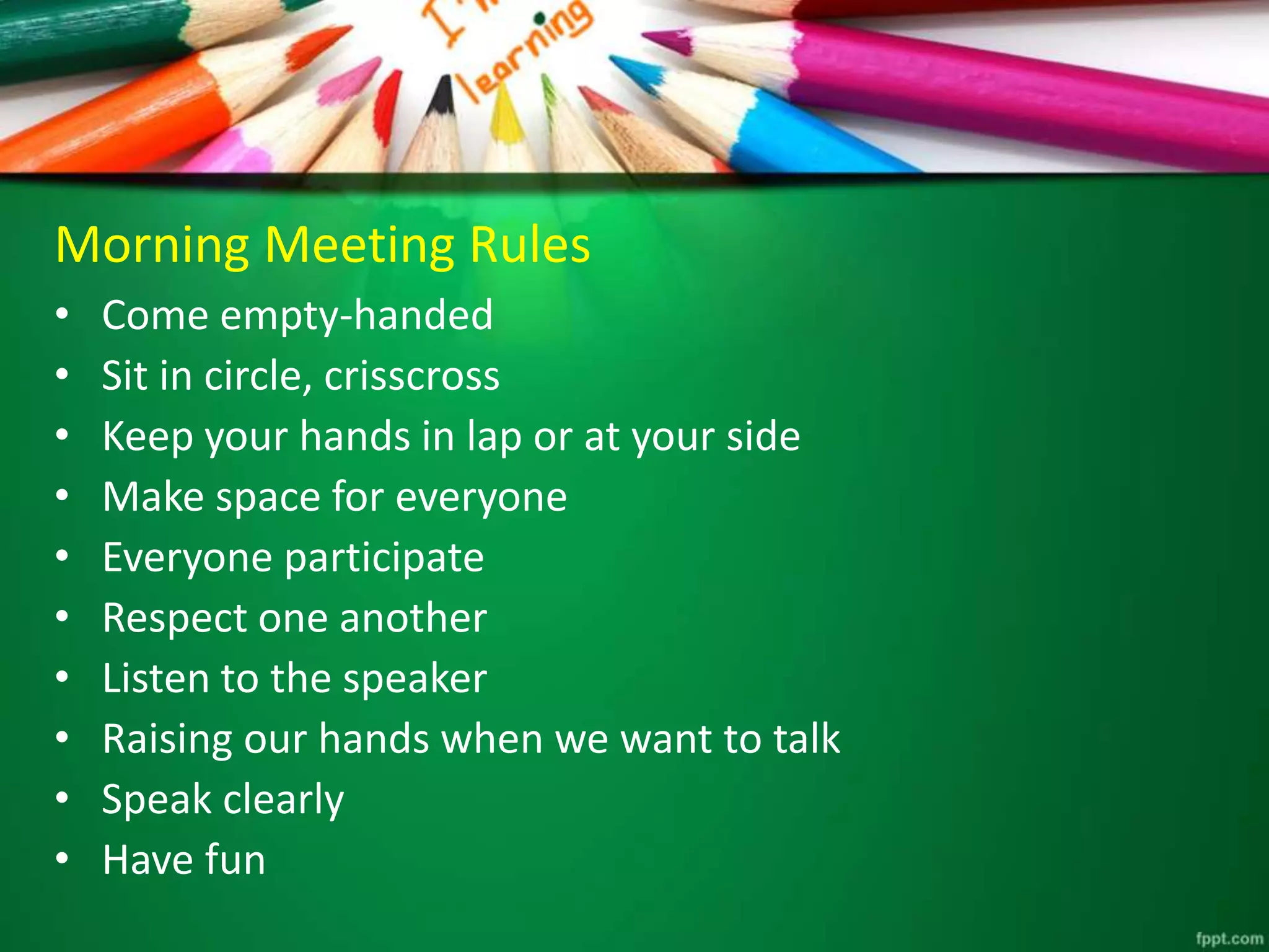 Morning meeting: Transform your day | PPTX