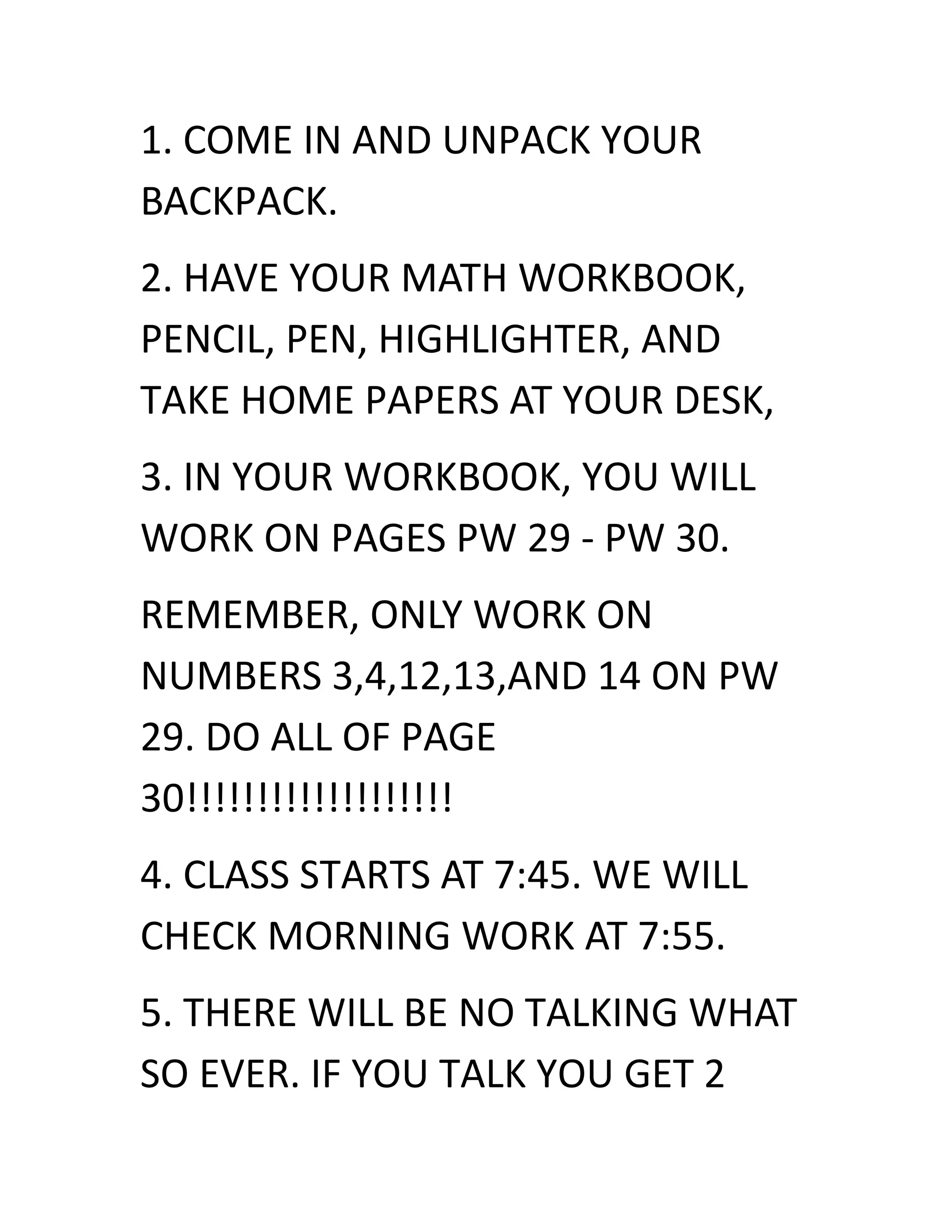 Morning procedures | RTF