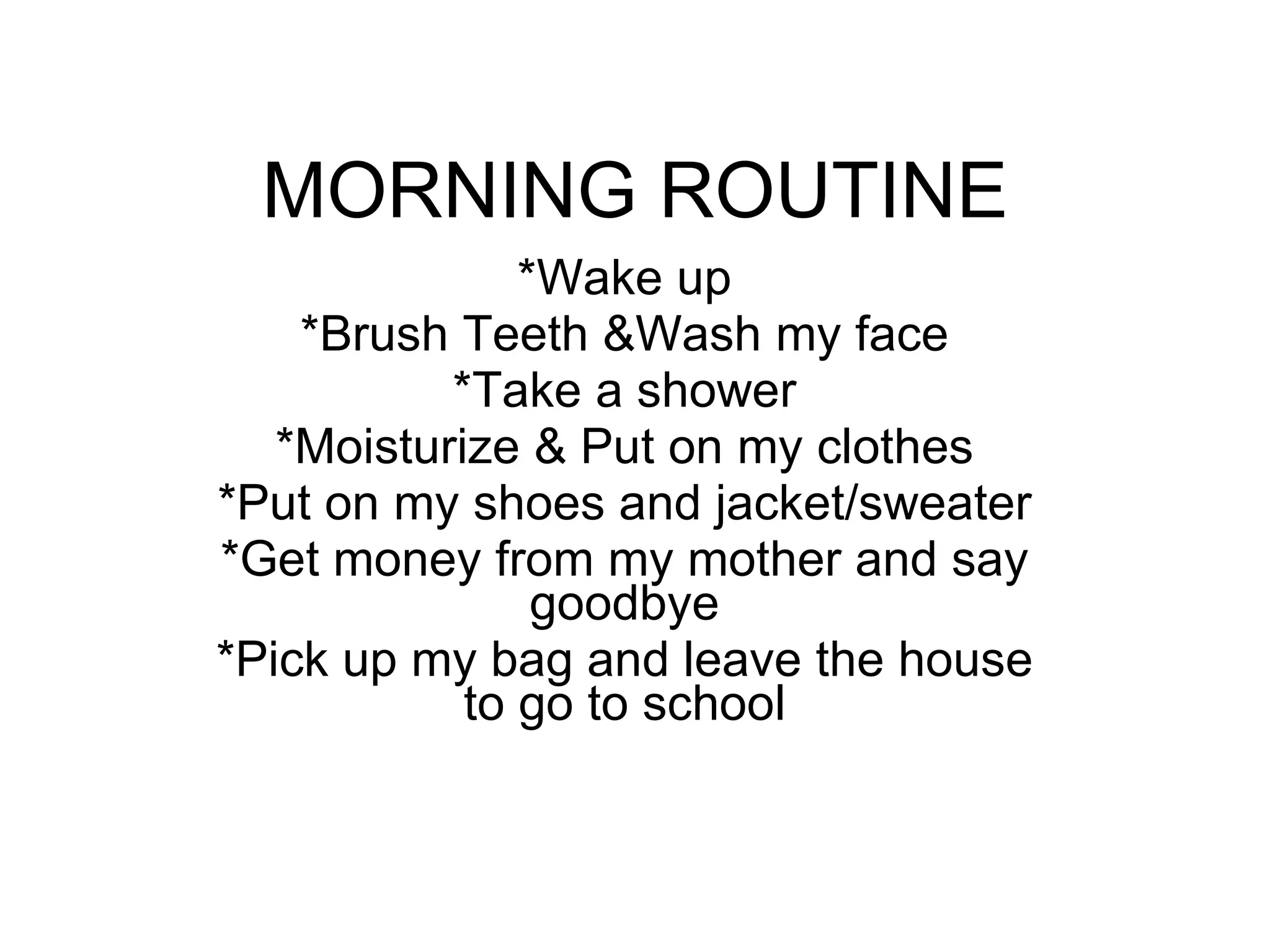 Morning Routine | PPT