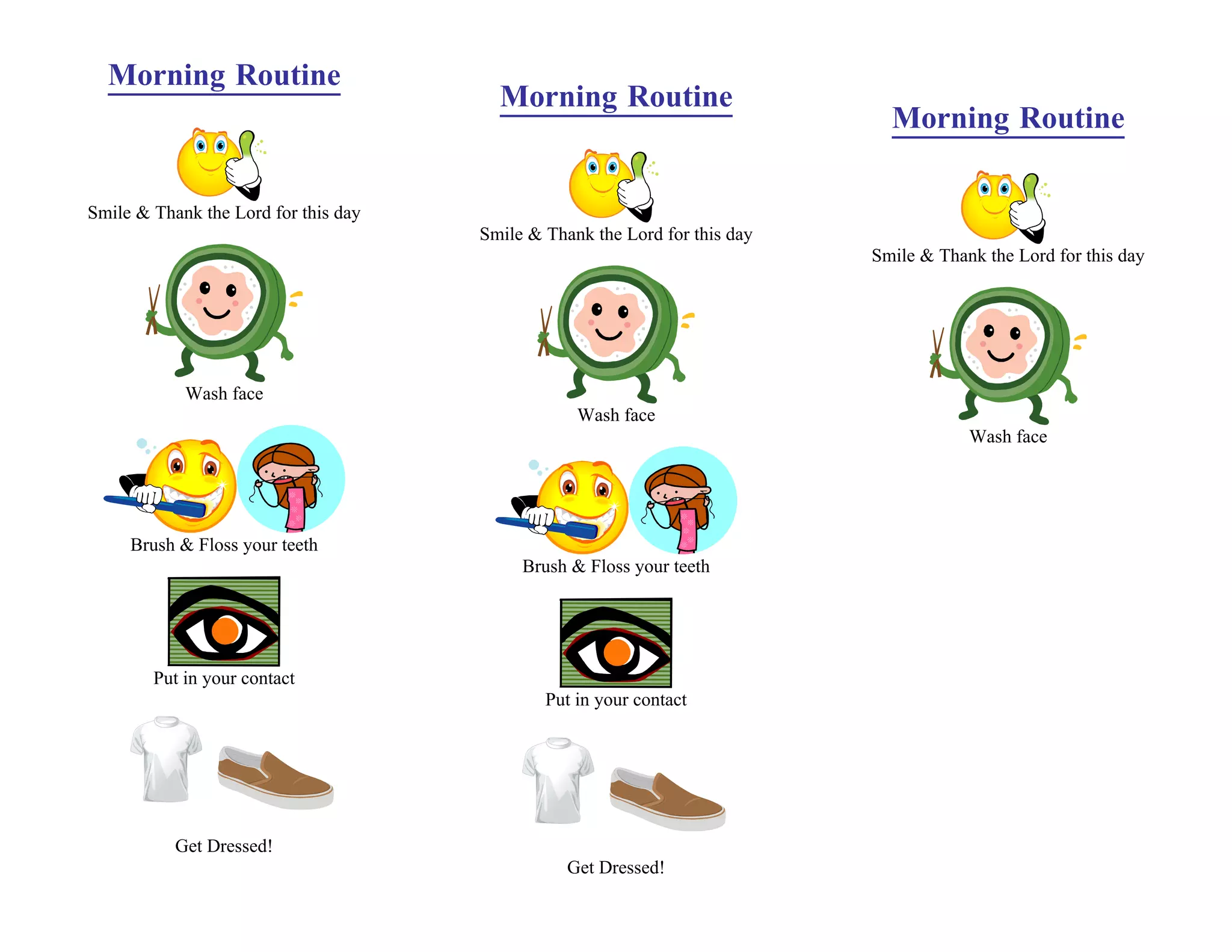 Morning routine sign | PPT