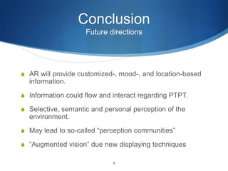 Augmented Reality - General conclusions and recommendations | PPTX
