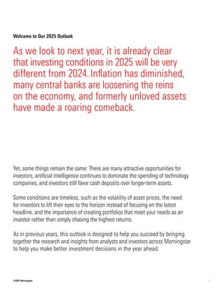 MorningStar - 2025 Outlook Report - Empowering Investor Succes | PDF