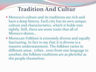 Moroccan food, tradion, and culturl | PPTX