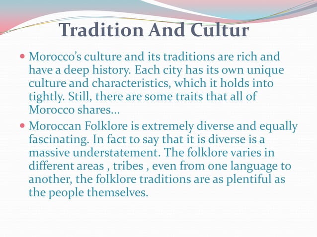 Moroccan food, tradion, and culturl | PPTX | Cooking | Food & Drink