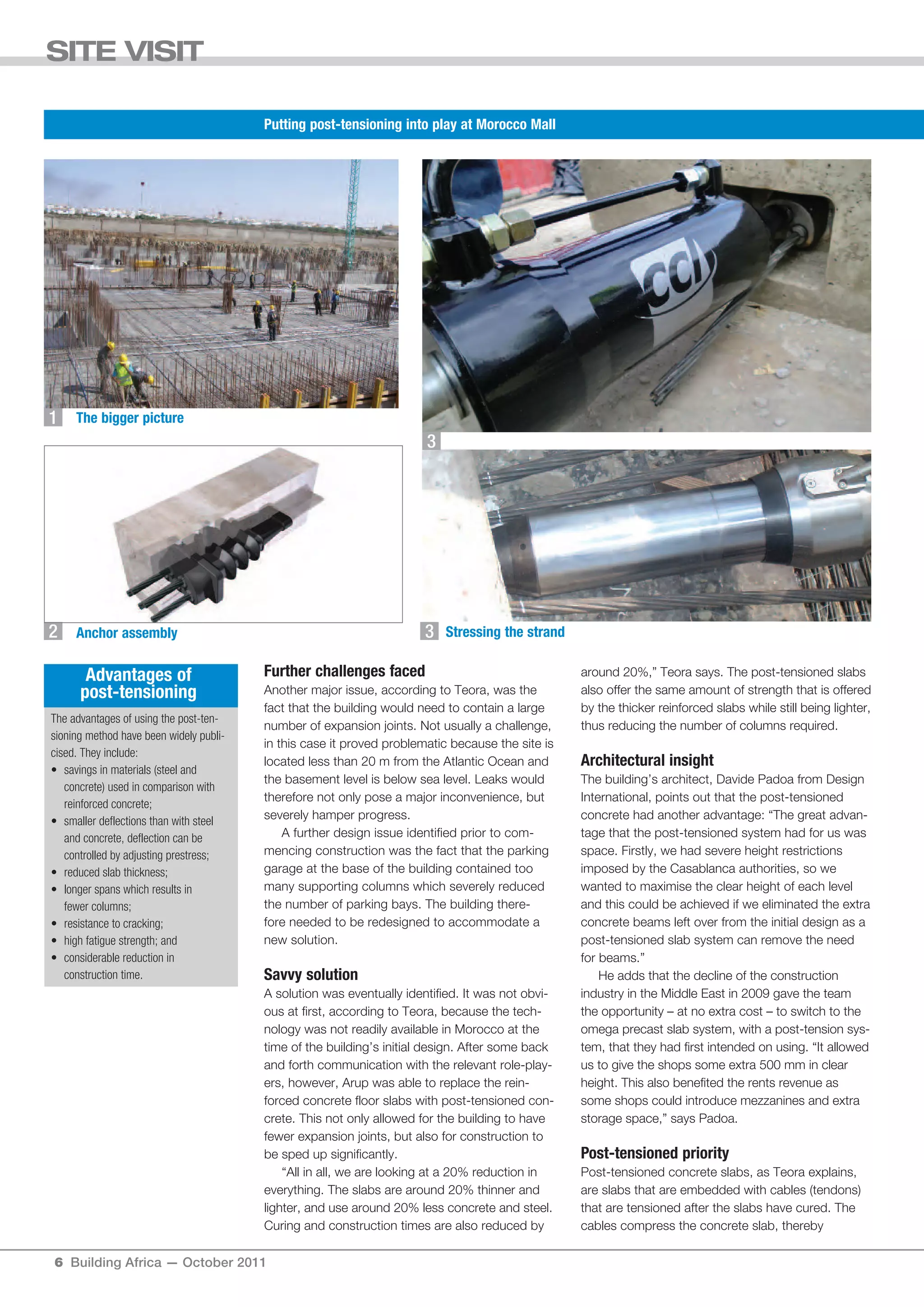 Morocco Mall Post Tensioned Concrete Case Study | PDF