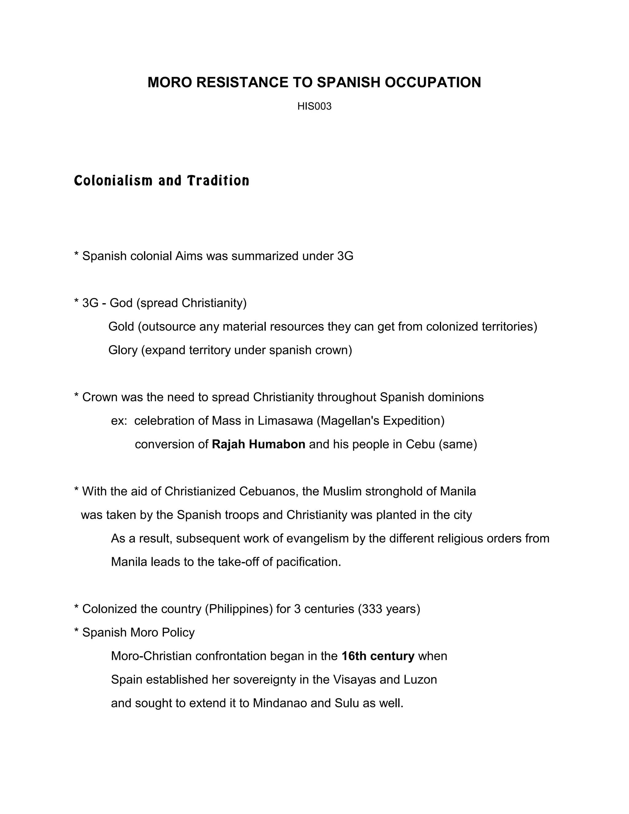 MORO RESISTANCE TO SPANISH OCCUPATION - notes.pdf