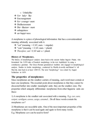 Morpheme and its types in detail | DOCX