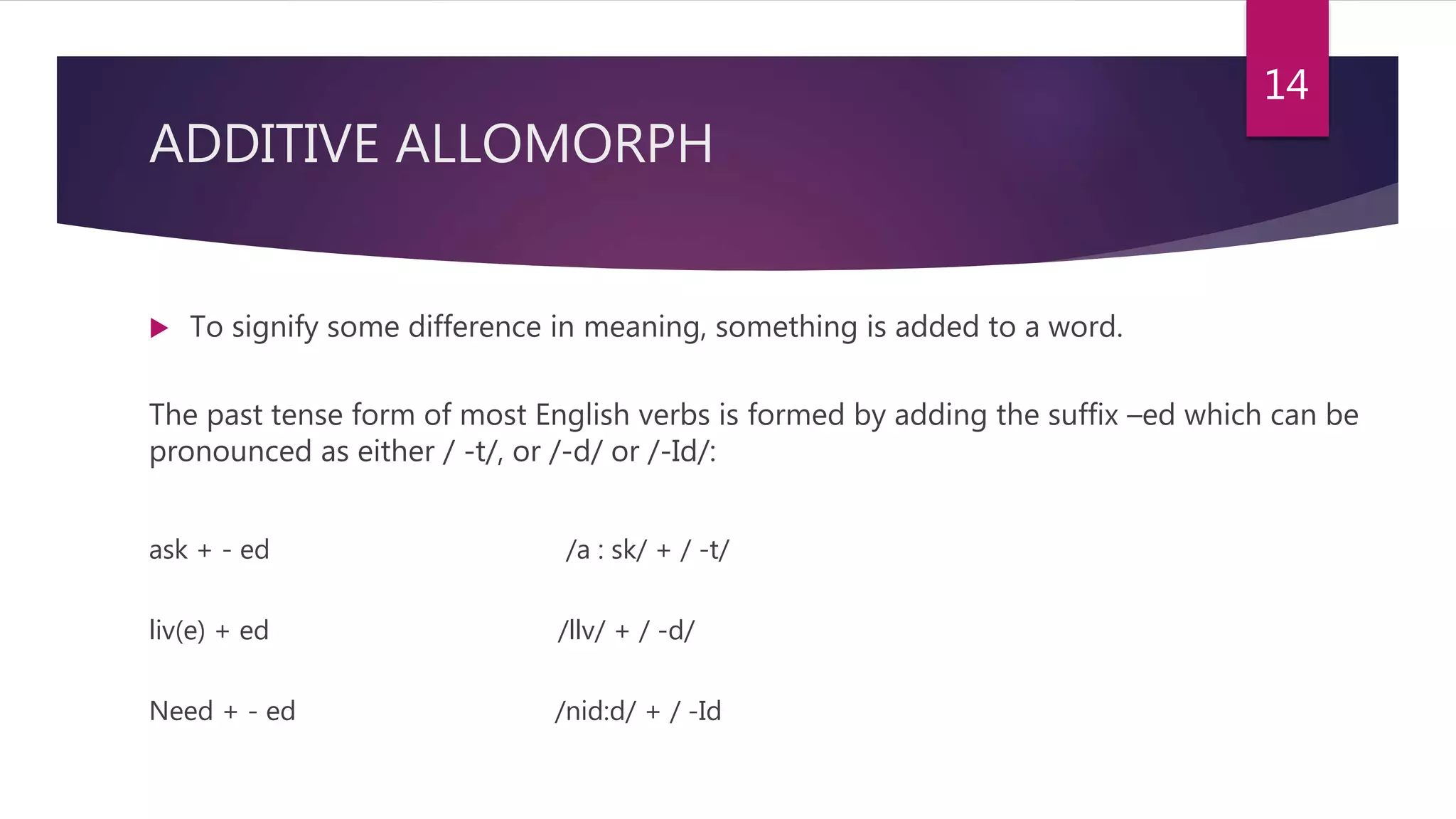 Morpheme, morph, allomorph | PPTX