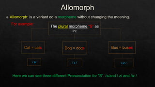 Morpheme, morph and allomorph | PPTX