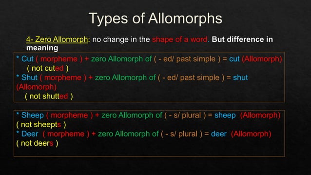 Morpheme, morph and allomorph | PPTX