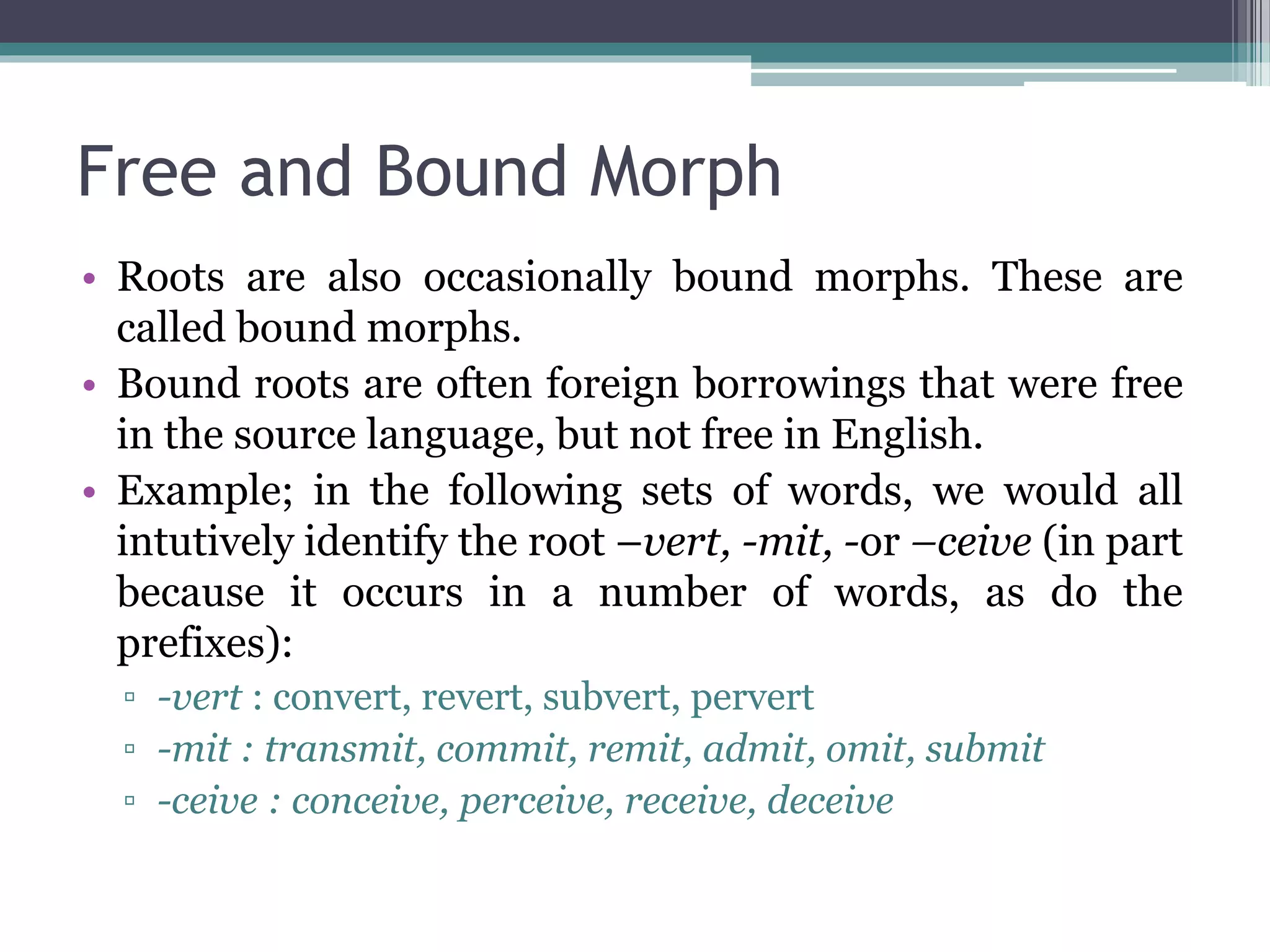 Morpheme, morphological analysis and morphemic analysis | PPTX