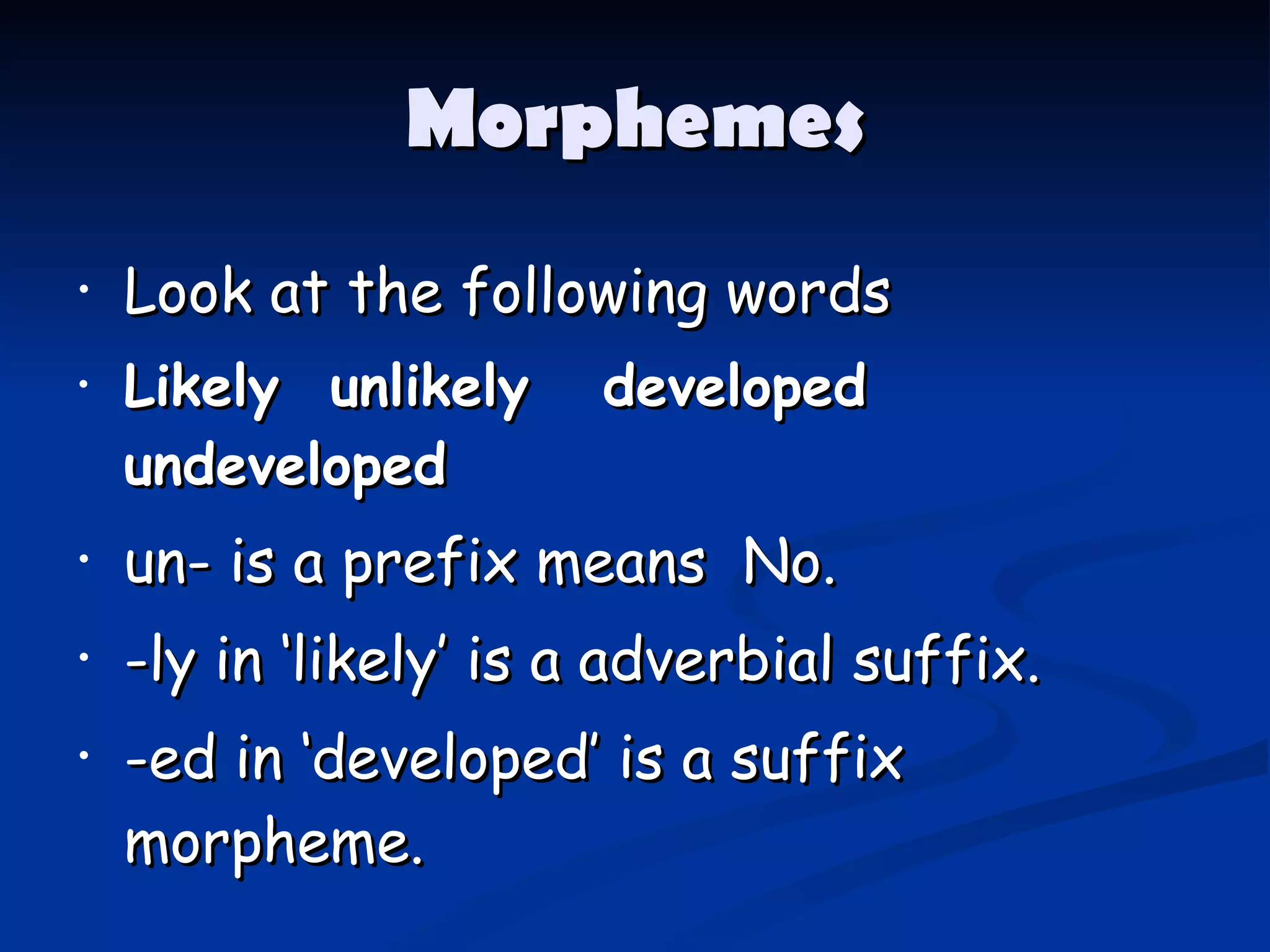 Morphemes | PPT