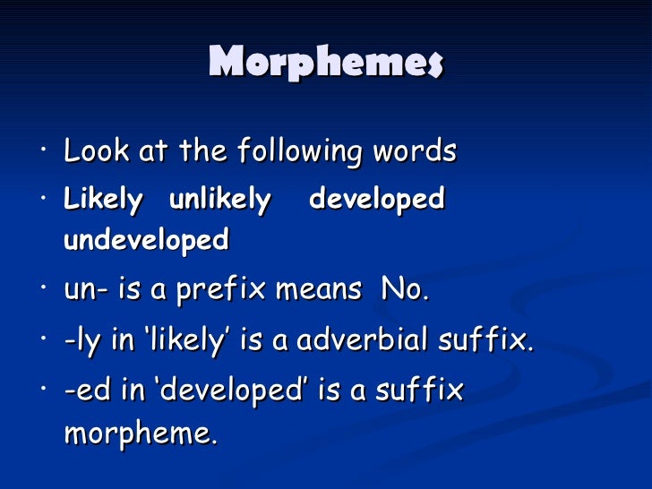 Morphemes