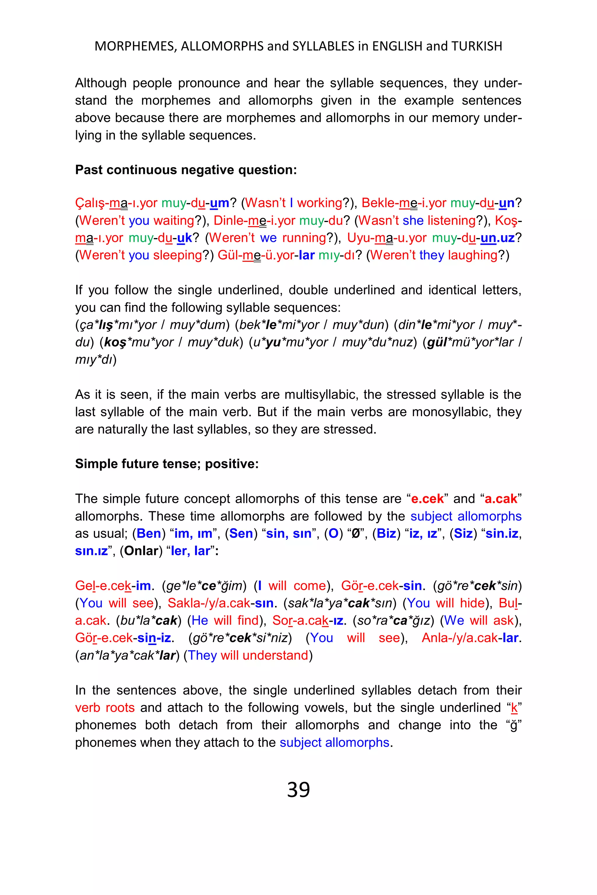 Morphemes , allomorphs and syllables in english and turkish | PDF