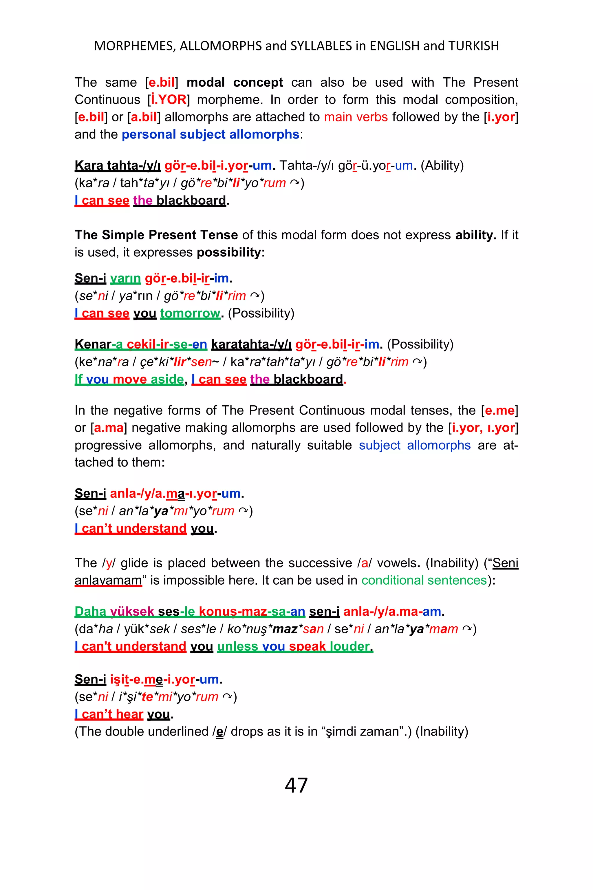 Morphemes , allomorphs and syllables in english and turkish | PDF