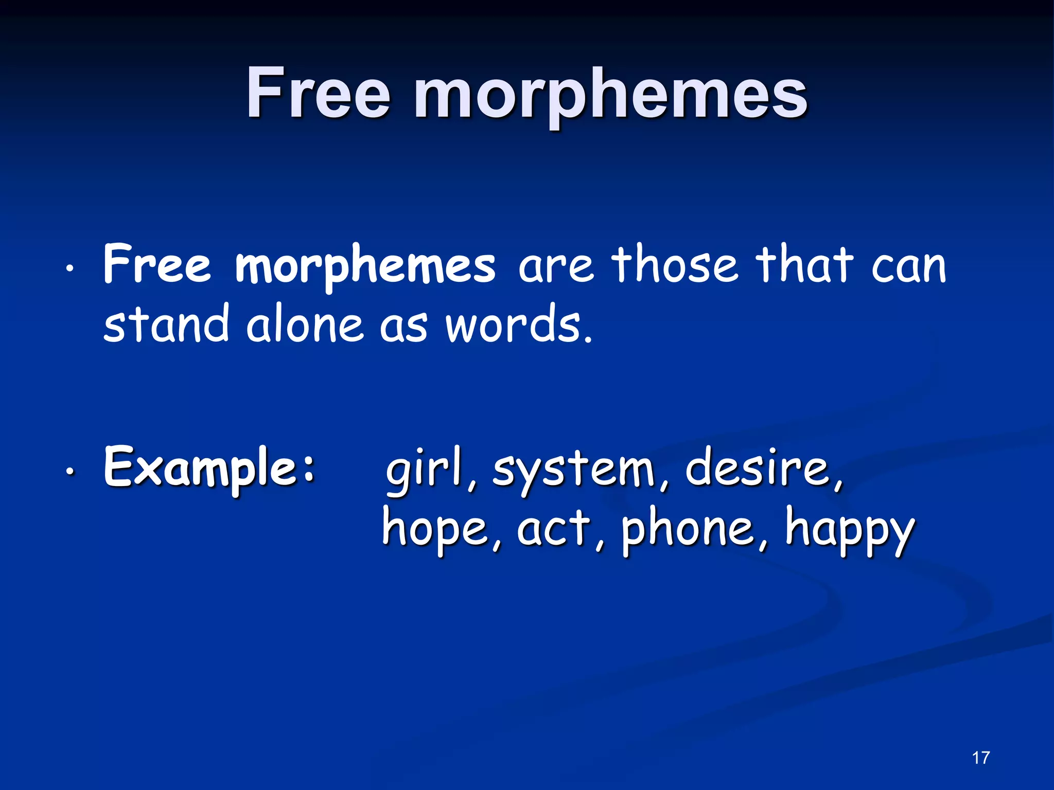 Morphemes & Types of morphemes | PPT