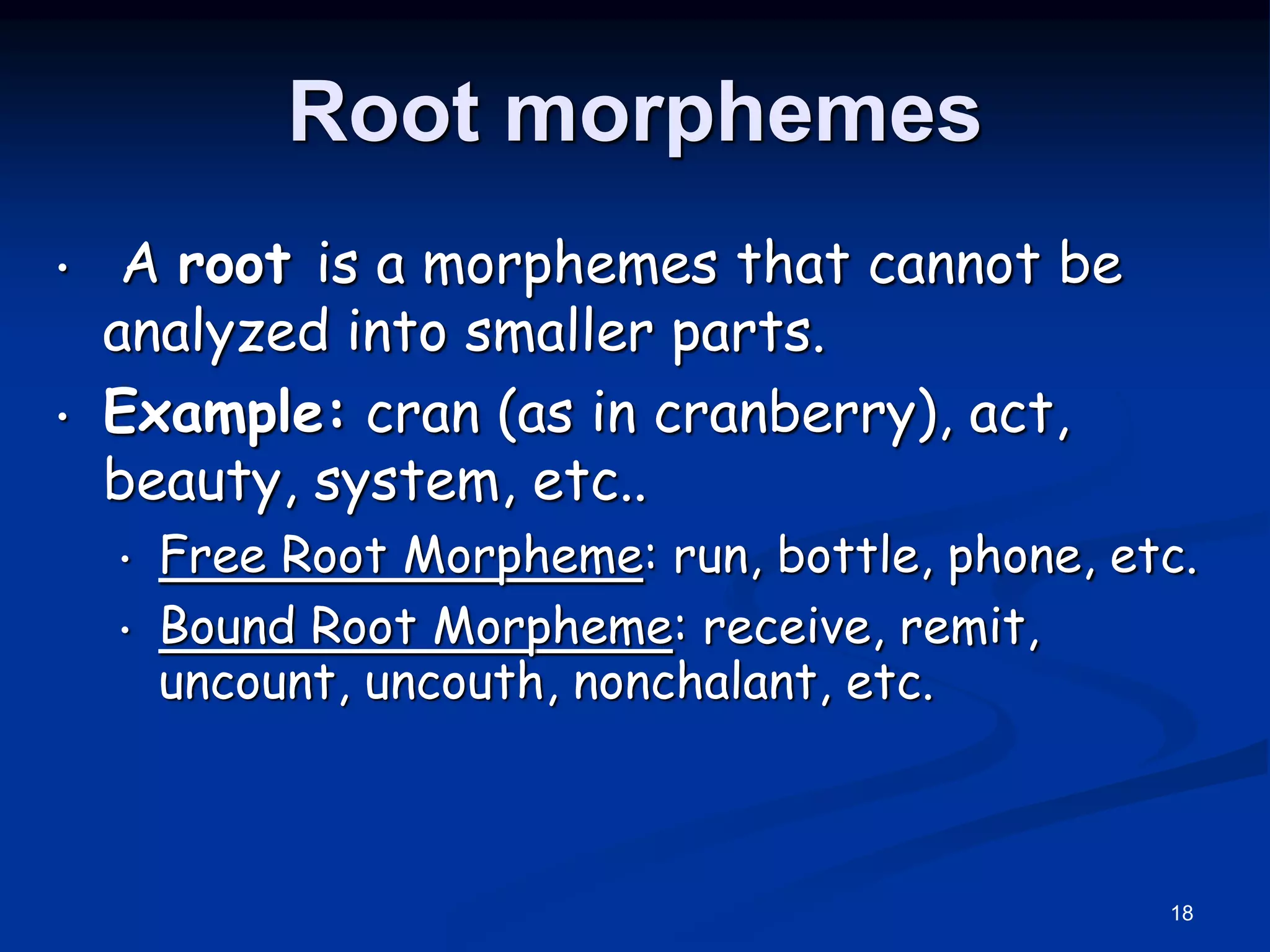 Morphemes & Types of morphemes | PPT