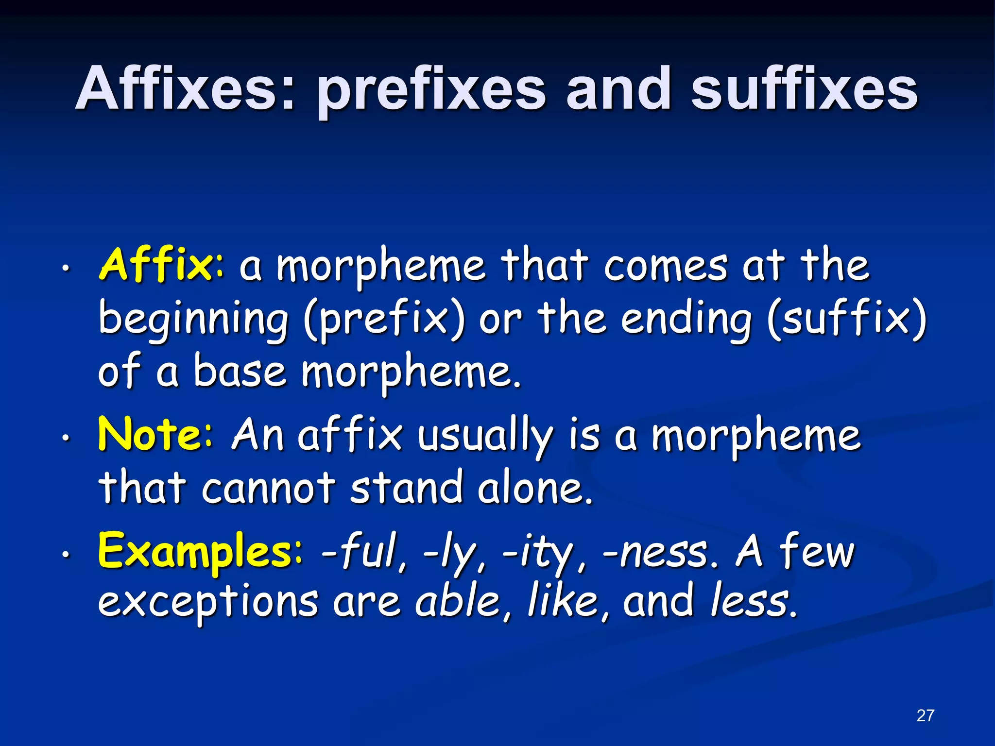 Morphemes & Types of morphemes | PPT