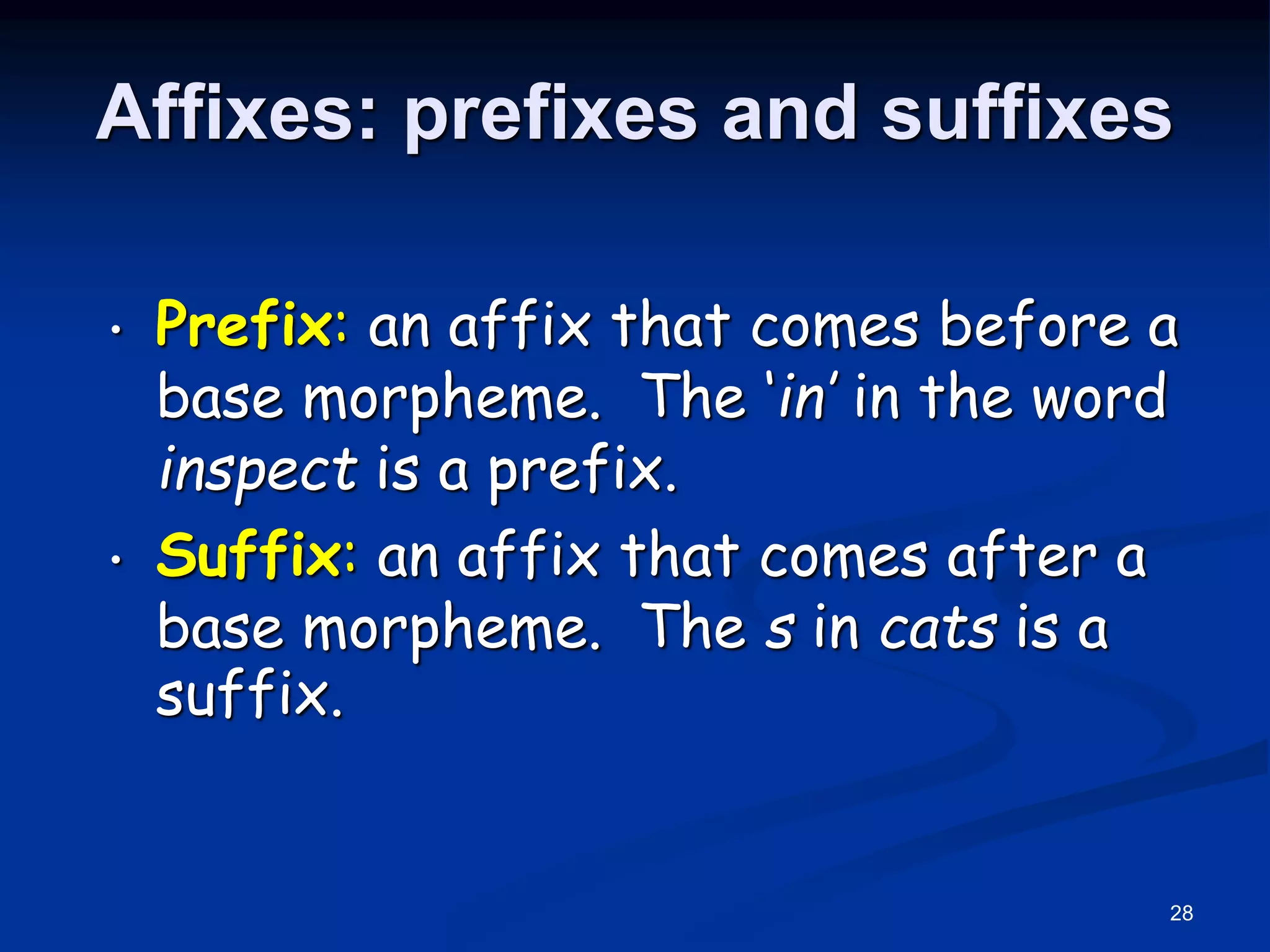 Morphemes & Types of morphemes | PPT