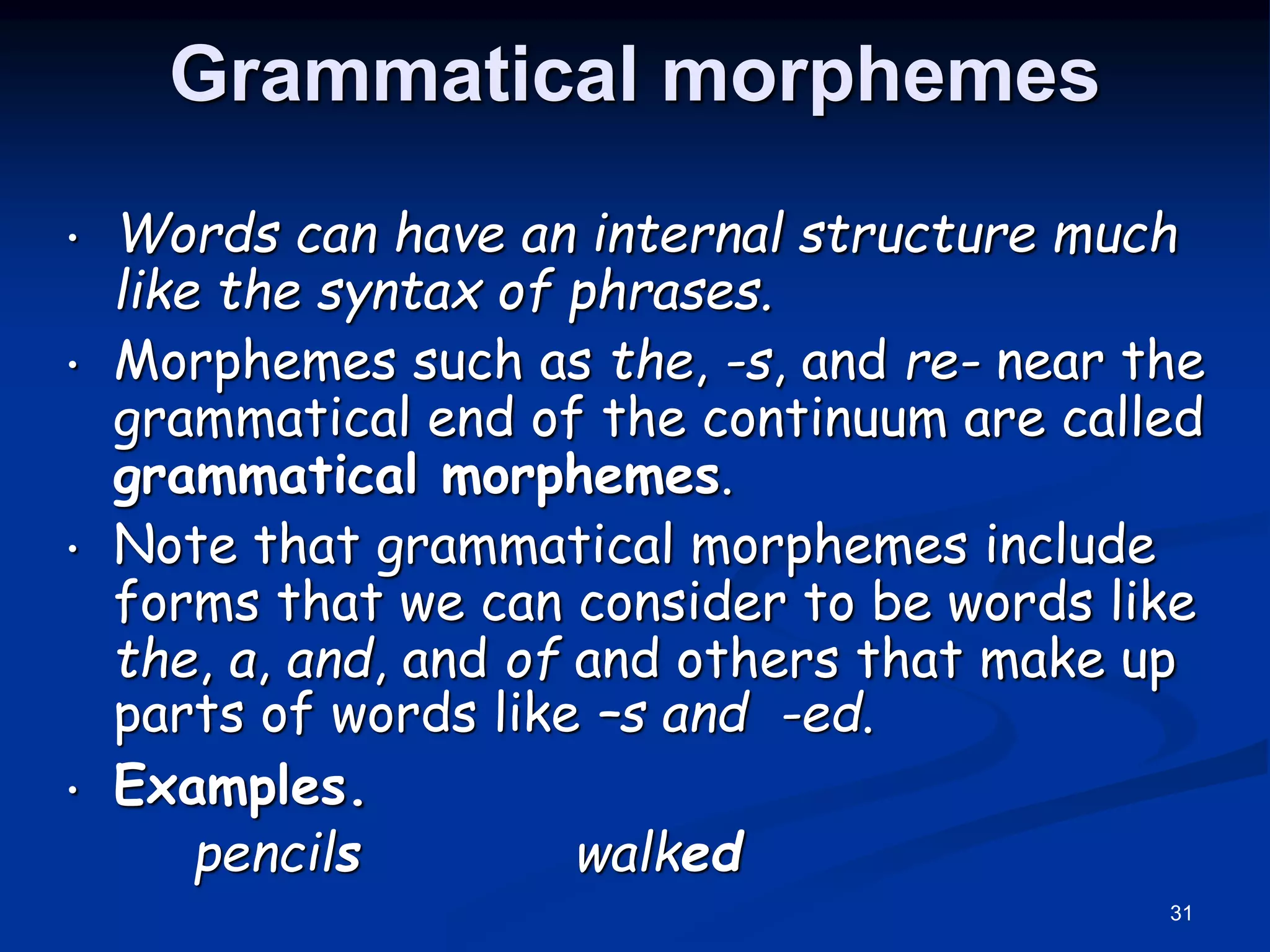Morphemes & Types of morphemes | PPT