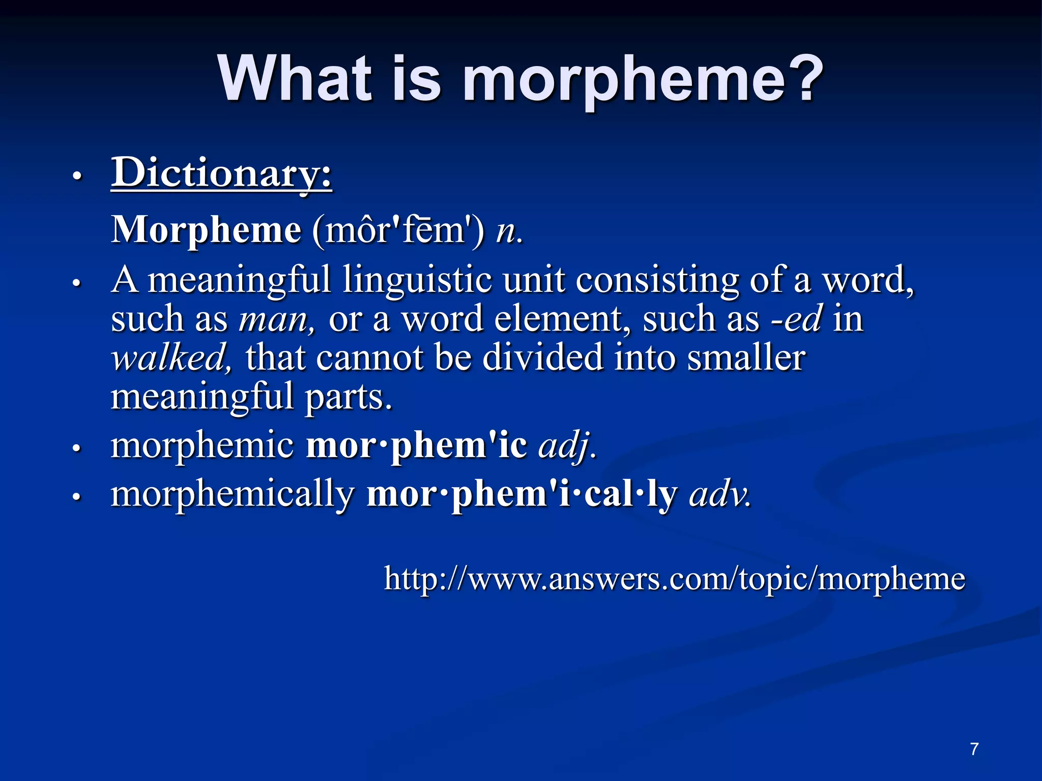 Morphemes & Types of morphemes | PPT
