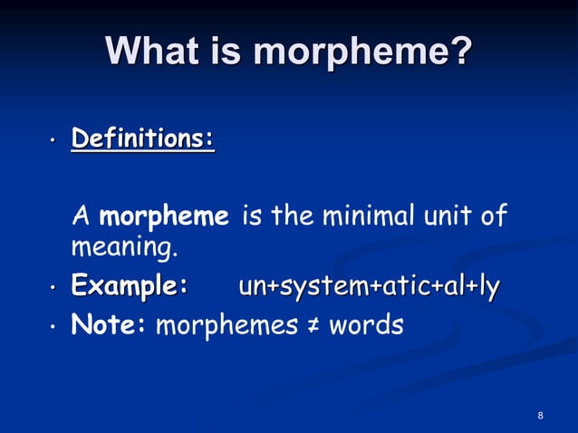 Morphemes & Types of morphemes | PPT | Geology | Science